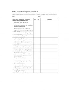Motor Skills Checklist | EBUS Academy