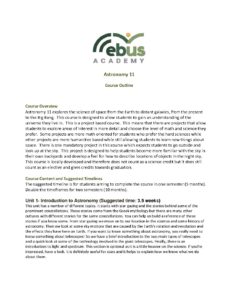 Astronomy 11 Outline | EBUS Academy