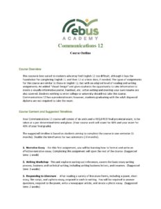 Communications 12 Outline | EBUS Academy