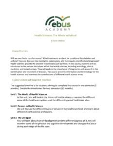 Health Sciences 11- the whole individual Outline | EBUS Academy