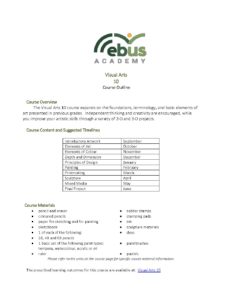 Visual Arts 10 Outline 2017 | EBUS Academy