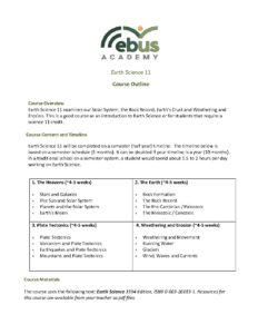 Earth Science 11 Outline2018 | EBUS Academy