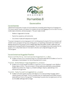 Humanities 8_Outline | EBUS Academy