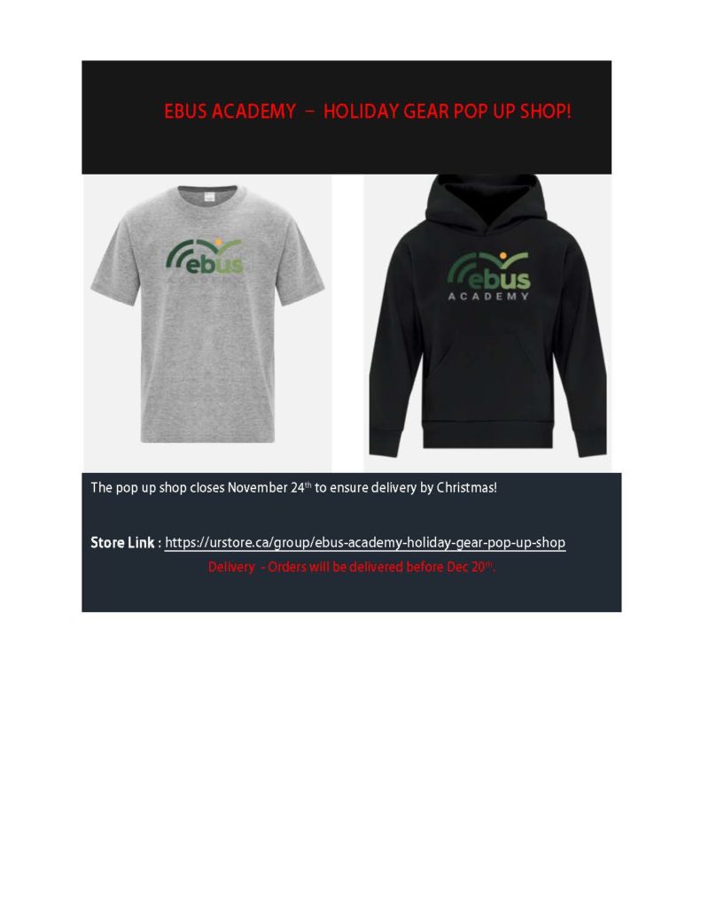 EBUS Holiday Gear Clothing Shop | EBUS Academy