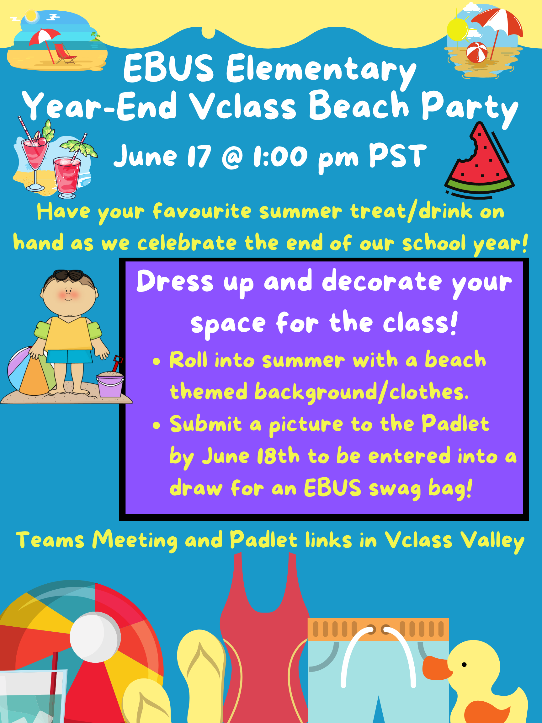 Elem Beach Party Vclass Poster-Header 2021 | EBUS Academy
